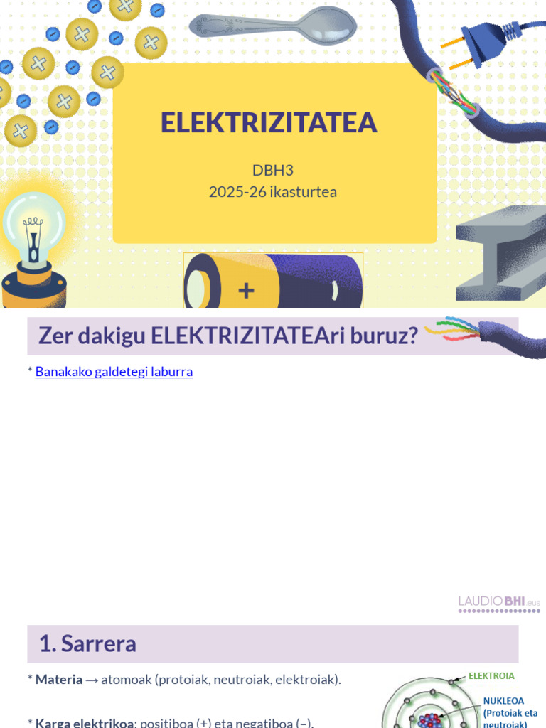 DBH3 25-26 Elektrizitatea | PDF
