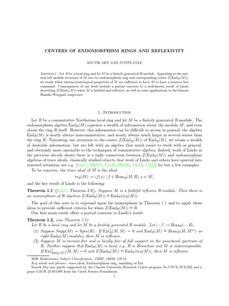 Cobham's Theorem For The Gaussian Integer | PDF | Ring (Mathematics) | Module (Mathematics)