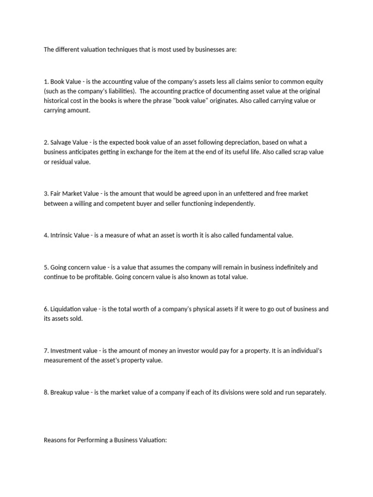 Principles and Techniques | PDF | Book Value | Valuation (Finance)