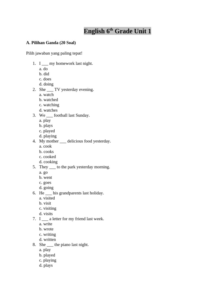 English 6th Grade Unit 1 | PDF | Chess Theory | Chess