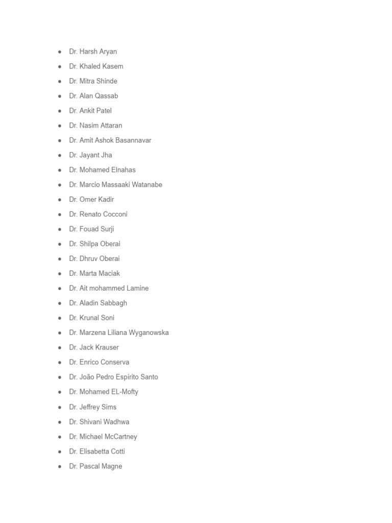 Top 100 Doctors Worldwide List | PDF