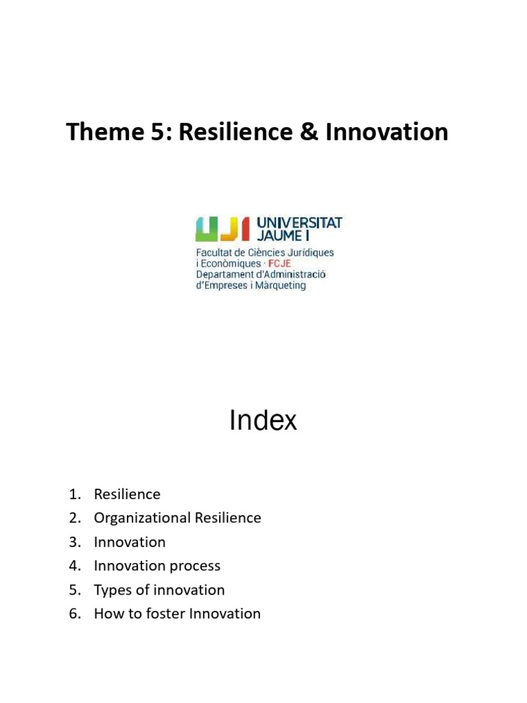 Theme 5 Resilience Innovation 2024-25 | PDF | Psychological Resilience ...