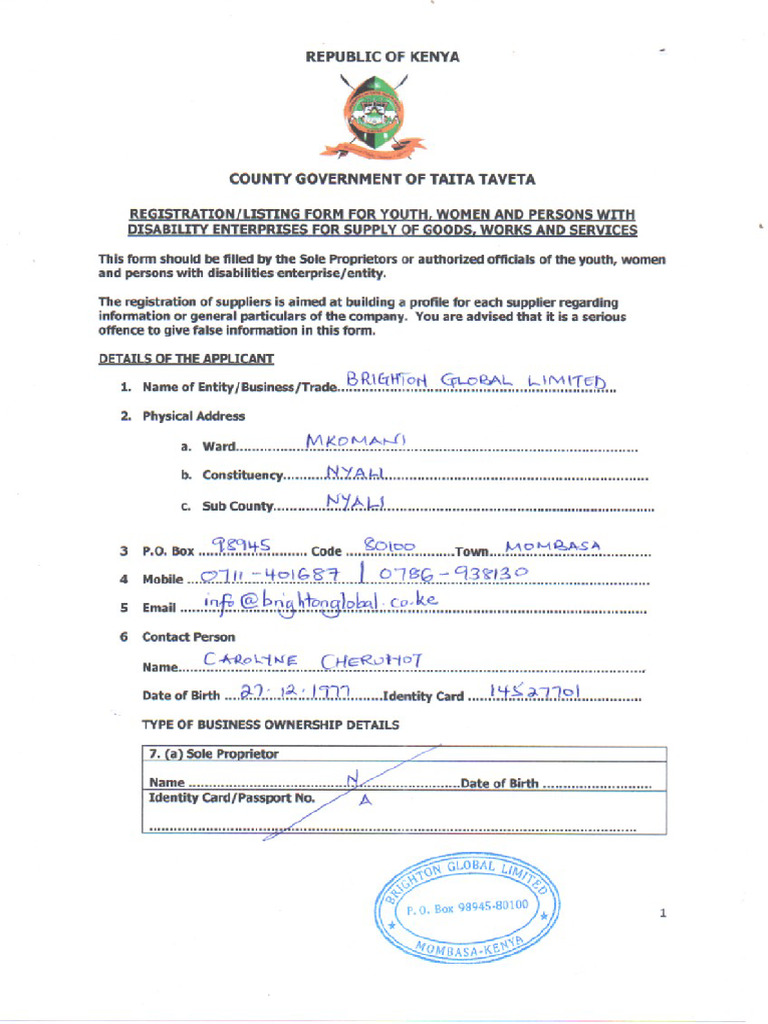 Taita Taveta Registration 2025 | PDF