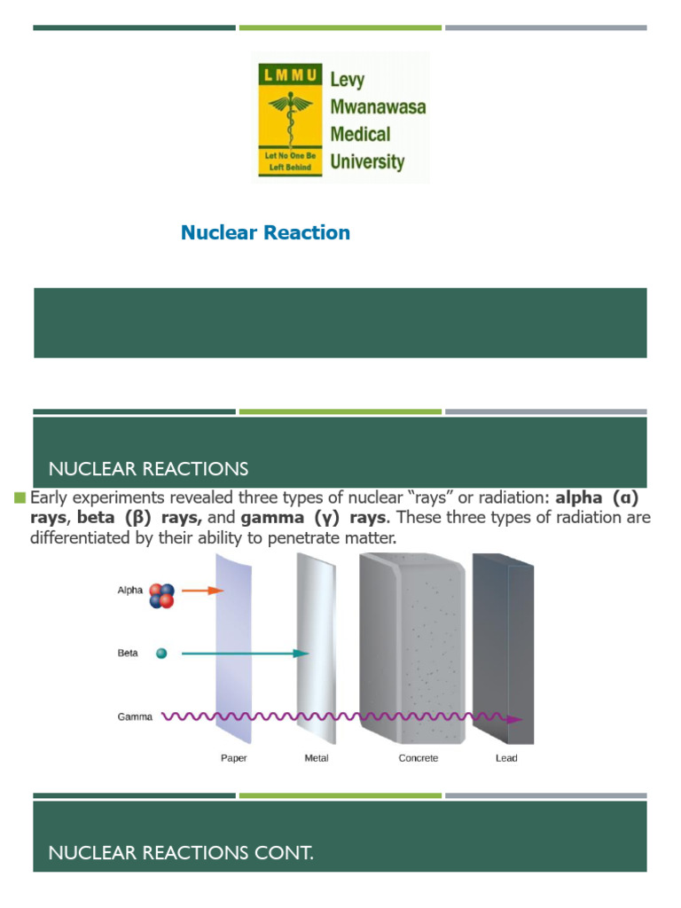 Lecture Nuclear Reaction 8-2 | PDF | Radioactive Decay | Nuclear Physics