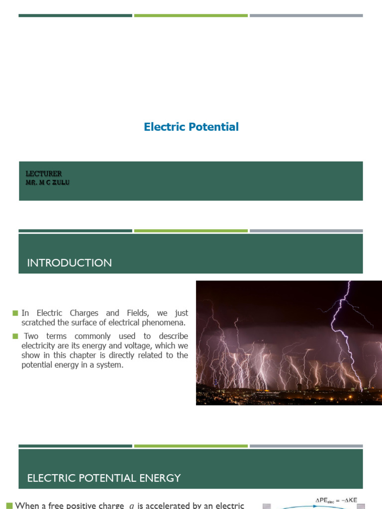 LECTURE Electric Potential 3-2 | PDF | Teaching Methods & Materials ...