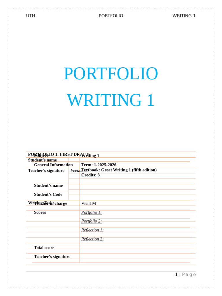 Writing Portfolio Evaluation Guide | PDF | Language Mechanics | Human ...