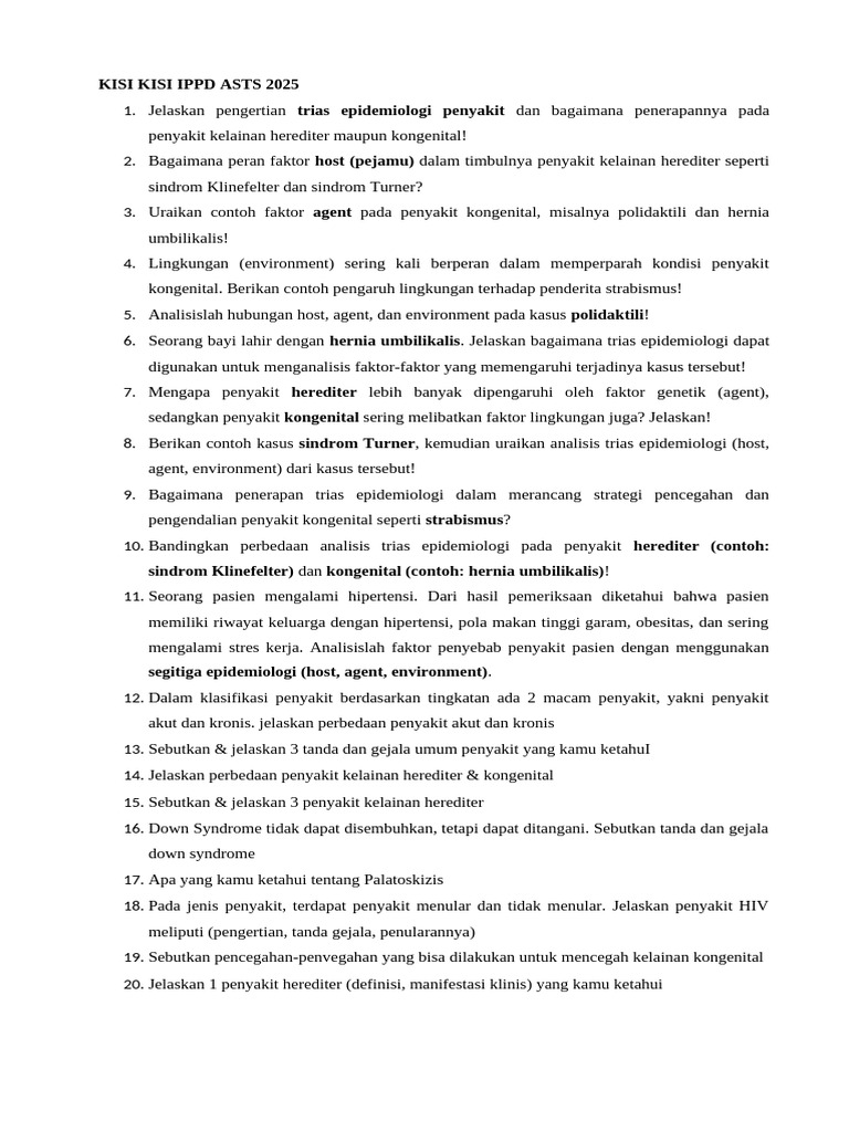 Kisi Kisi Soal Ippd Asts 2025 | PDF