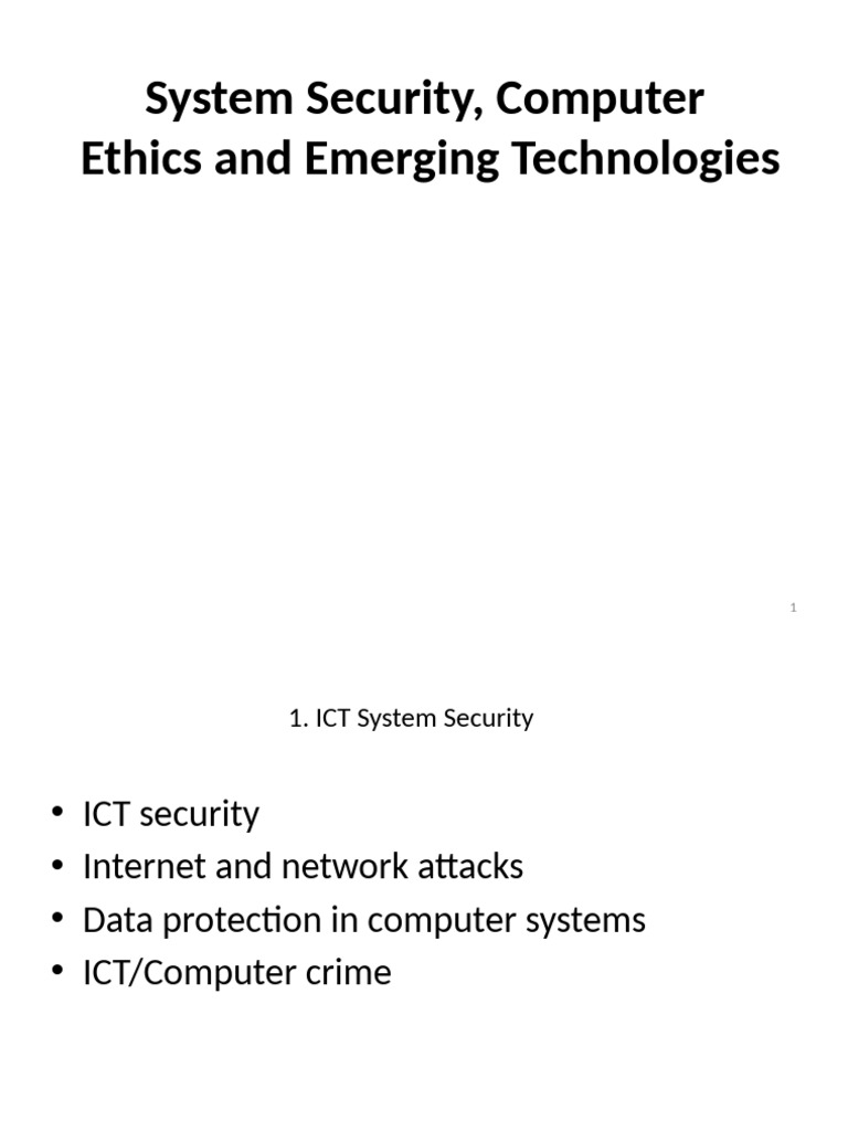System Security, ICT Ethical Issues and Emerging | PDF | Computer Virus | Computer Programming