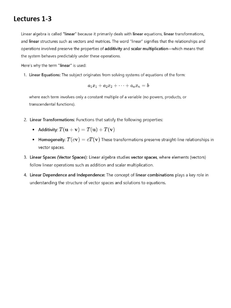 Key Applications of Linear Algebra | PDF