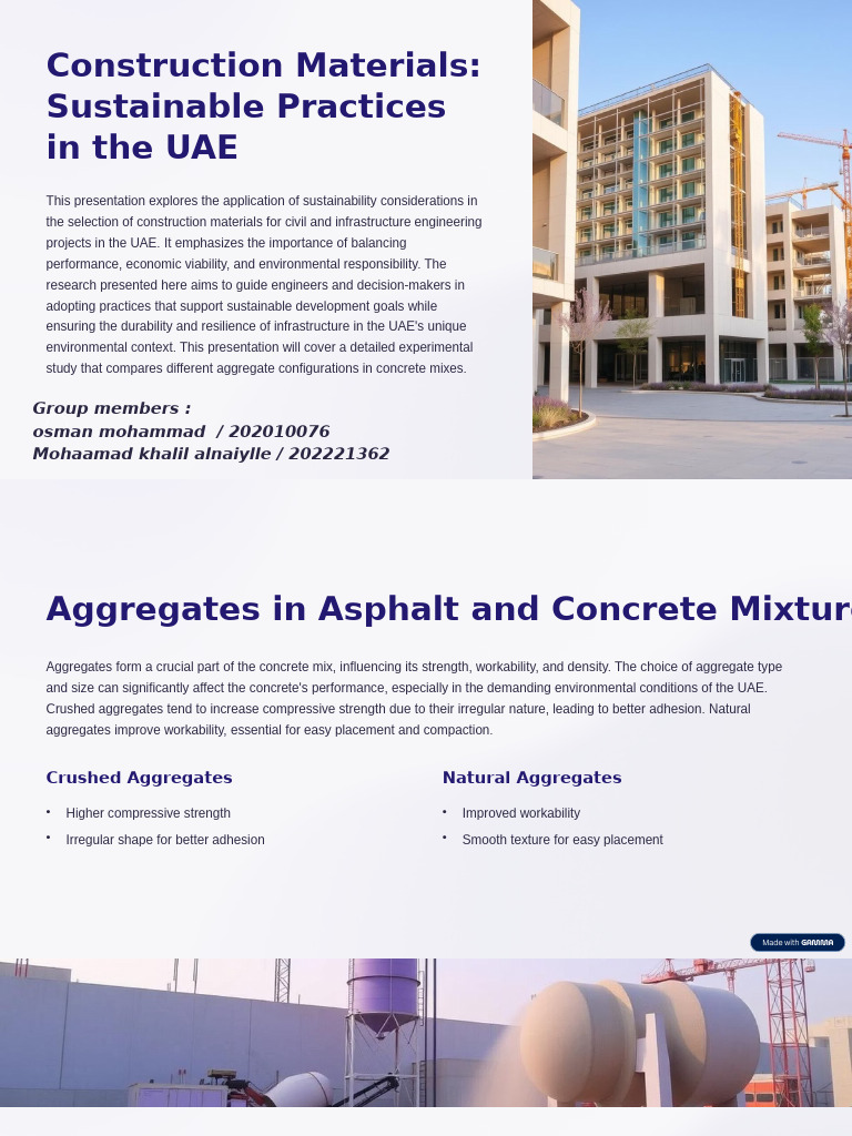 Construction Materials Sustainable Practices in The UAE | PDF ...