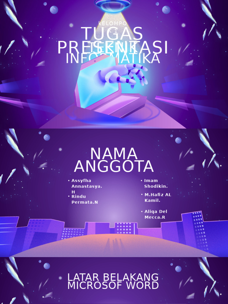Ungu Dan Biru Modern Robotika Teknologi Informatika Presentasi | PDF