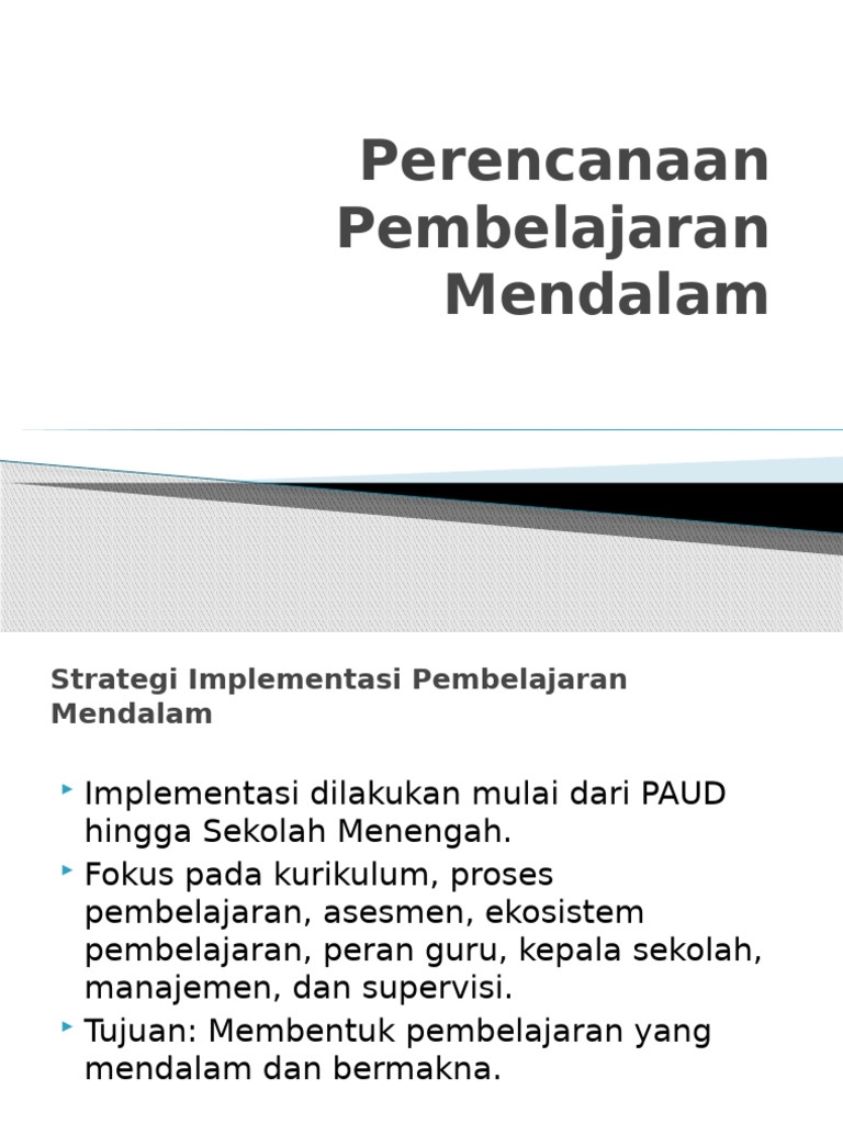 Perencanaan Pembelajaran Mendalam | PDF