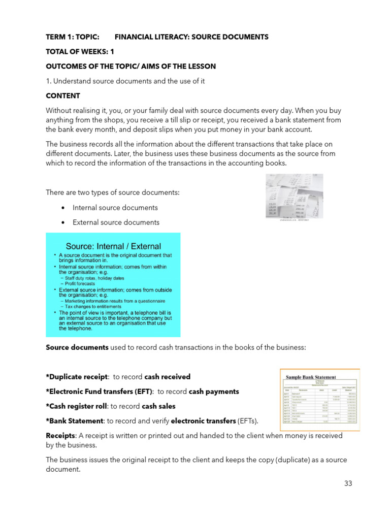 Grade 8 EMS - Source Documents | PDF | Banks | Receipt