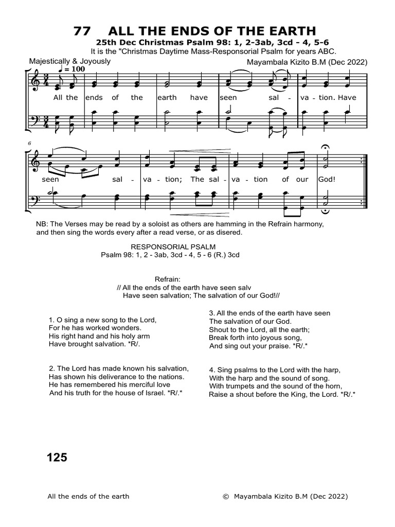 Christmas Psalm 98: Joyful Salvation | PDF | Salvation | Psalms