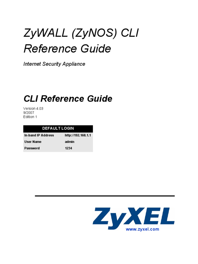 ZyWALL 2WG - 1 | PDF | Ip Address | Command Line Interface