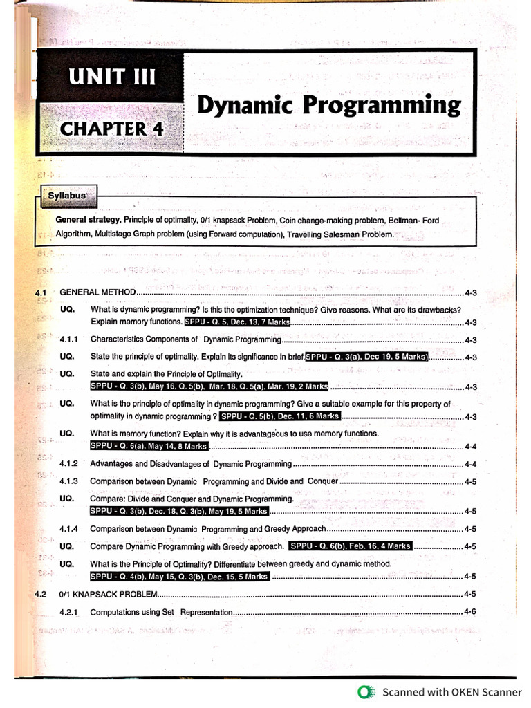 DAA-Unit 3 - Dynamic Programming Notes | PDF