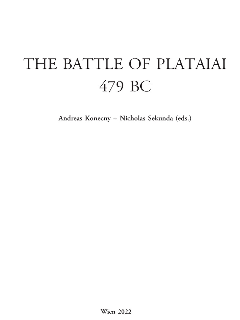 The Face of Battle at Plataiai | PDF | Achaemenid Empire | Sparta