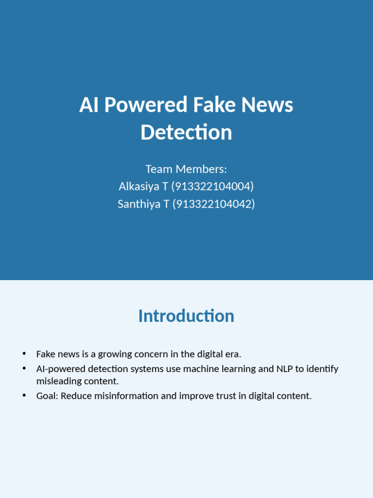 AI Fake News Detection Final | PDF