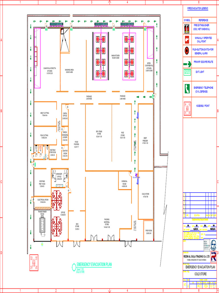 Fire Evacuation Plan and Legend | PDF | Cooking | Food And Drink ...