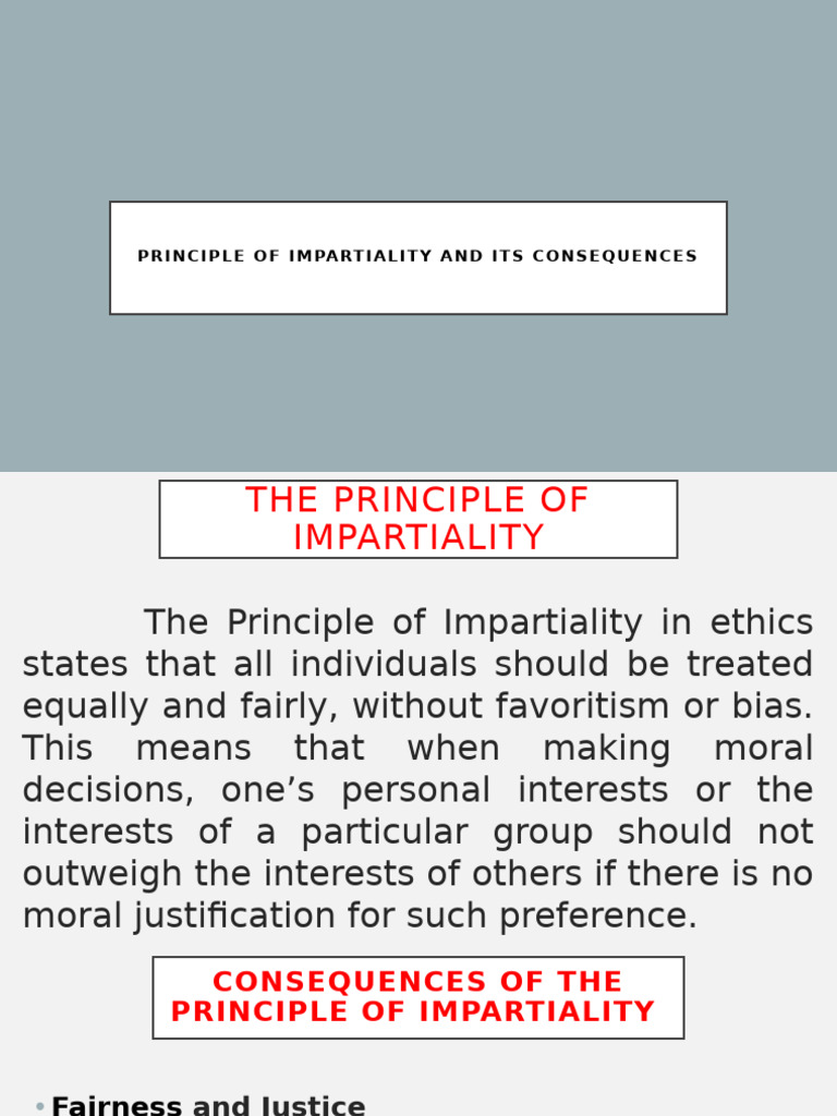 Principle of Impartiality and Its Consequences | PDF