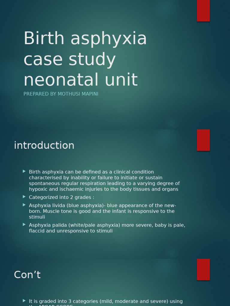 Birth Asphyxia Case Study Neonatal Unit | PDF | Sepsis ...