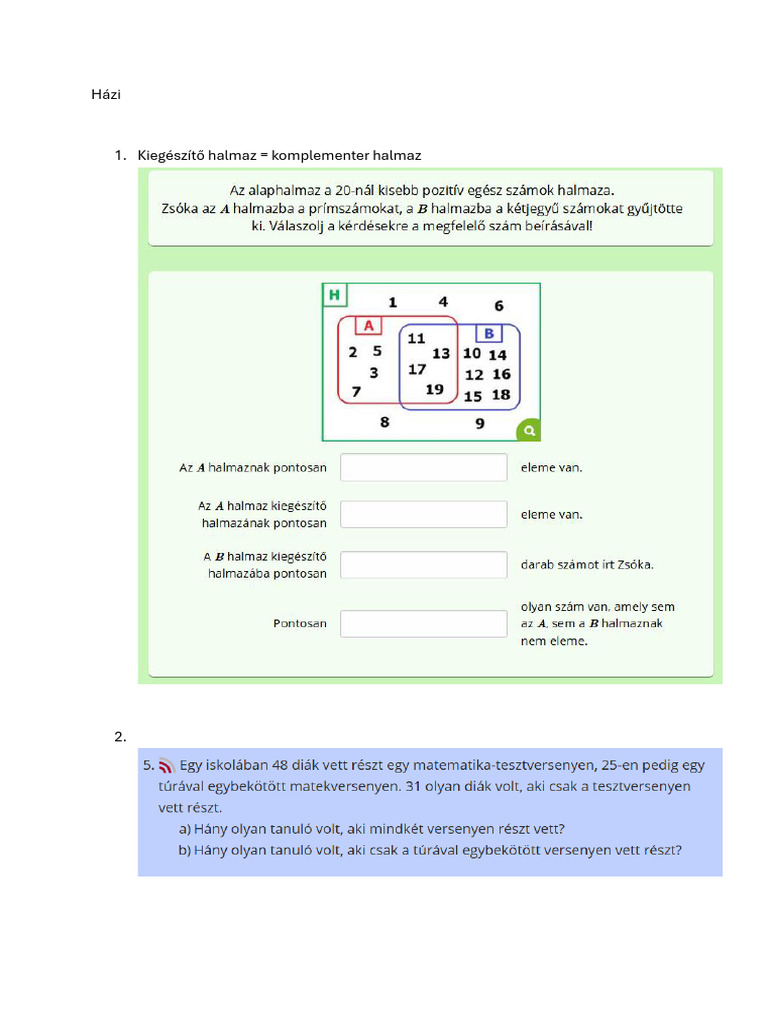 Halmaz, Logika HF | PDF