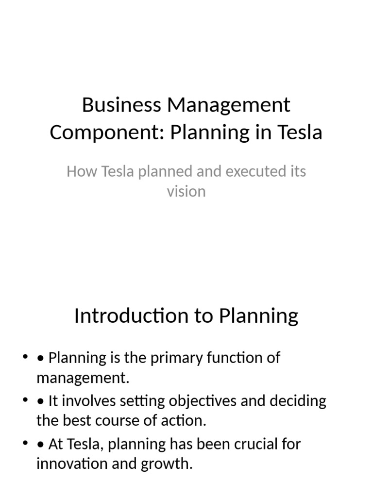Tesla's Strategic Planning for Growth | PDF