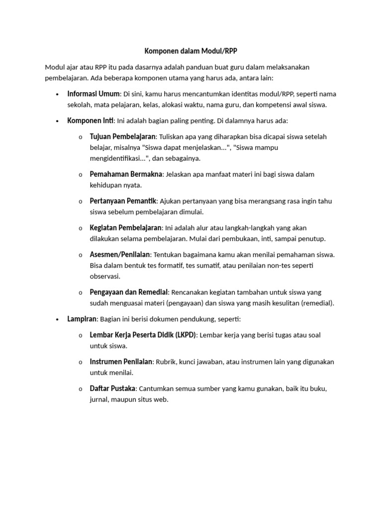 Contoh Modul Ajar untuk PPG | PDF