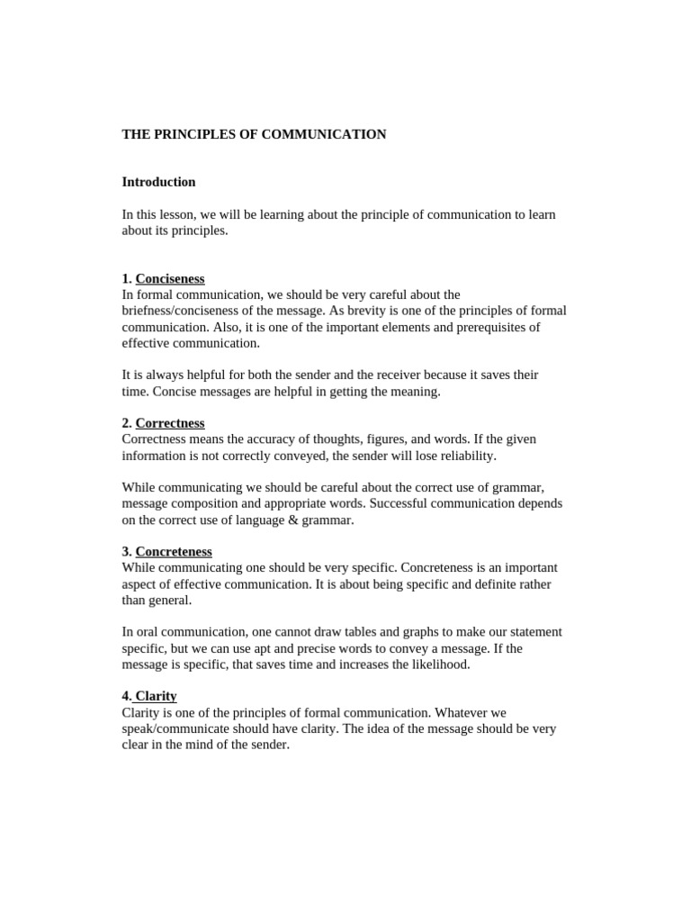 The Principles of Communication | PDF | Communication | Thought