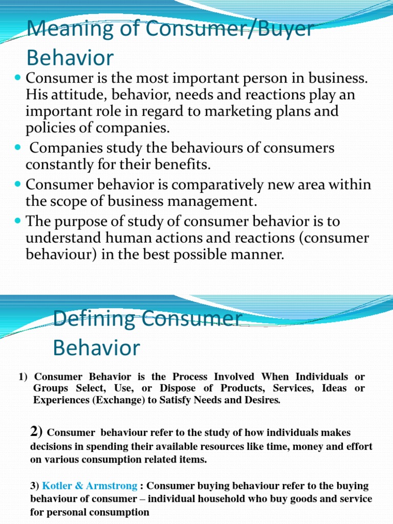 1 PPT Consumer Behvaiour | PDF | Consumer Behaviour | Attitude (Psychology)