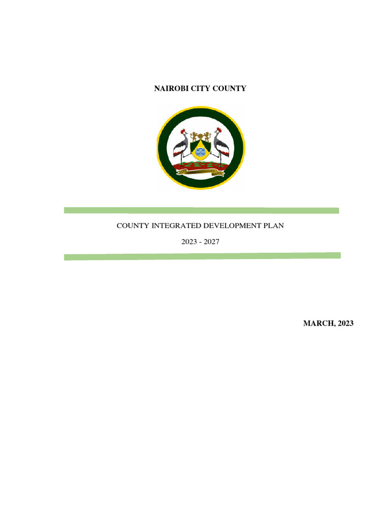 Nairobi County Integrated Development Plan 2023-2027 | PDF | Nairobi | Rain