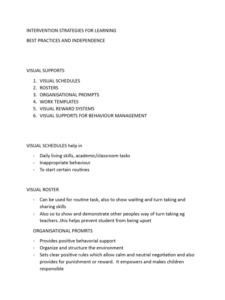 Intervention Strategies For Learning | PDF | Reinforcement | Behavior