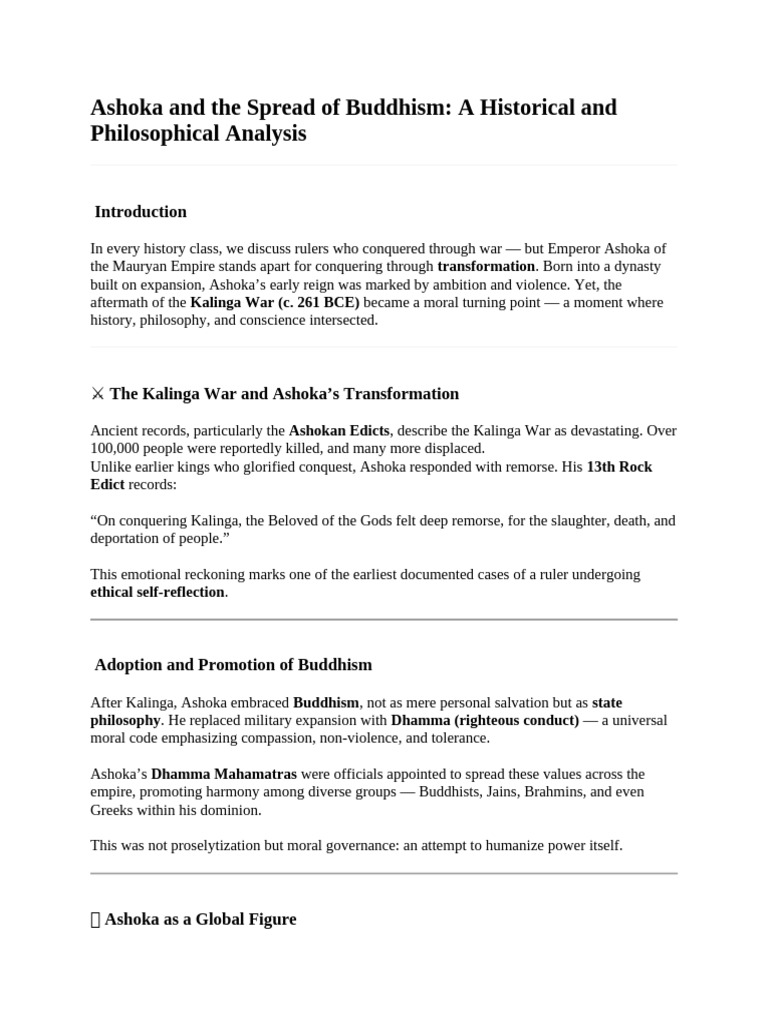Class Notes - Ashoka and The Spread of Buddhism | PDF | Ashoka