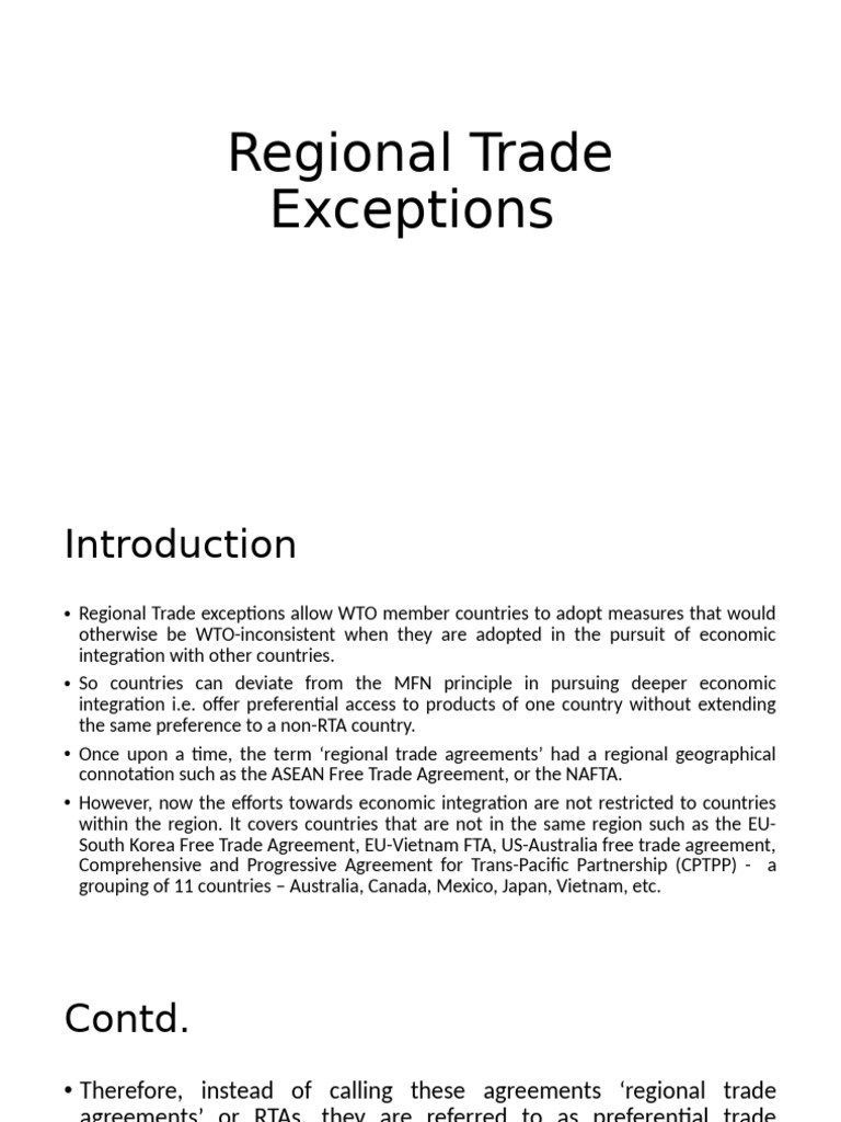 Understanding Regional Trade Agreements | PDF | Free Trade Area | World ...