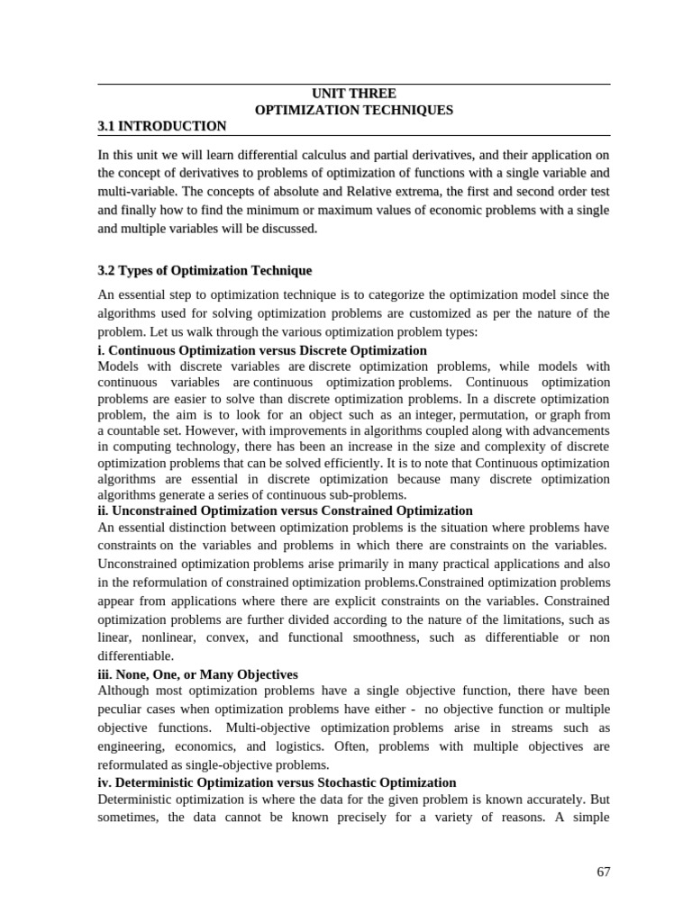 CHAPTER III Optimization Technique | PDF | Mathematical Optimization ...