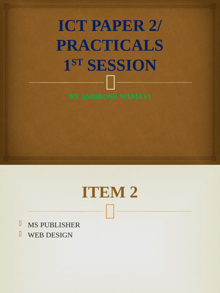 ICT Practical Guide: Design & Tools | PDF