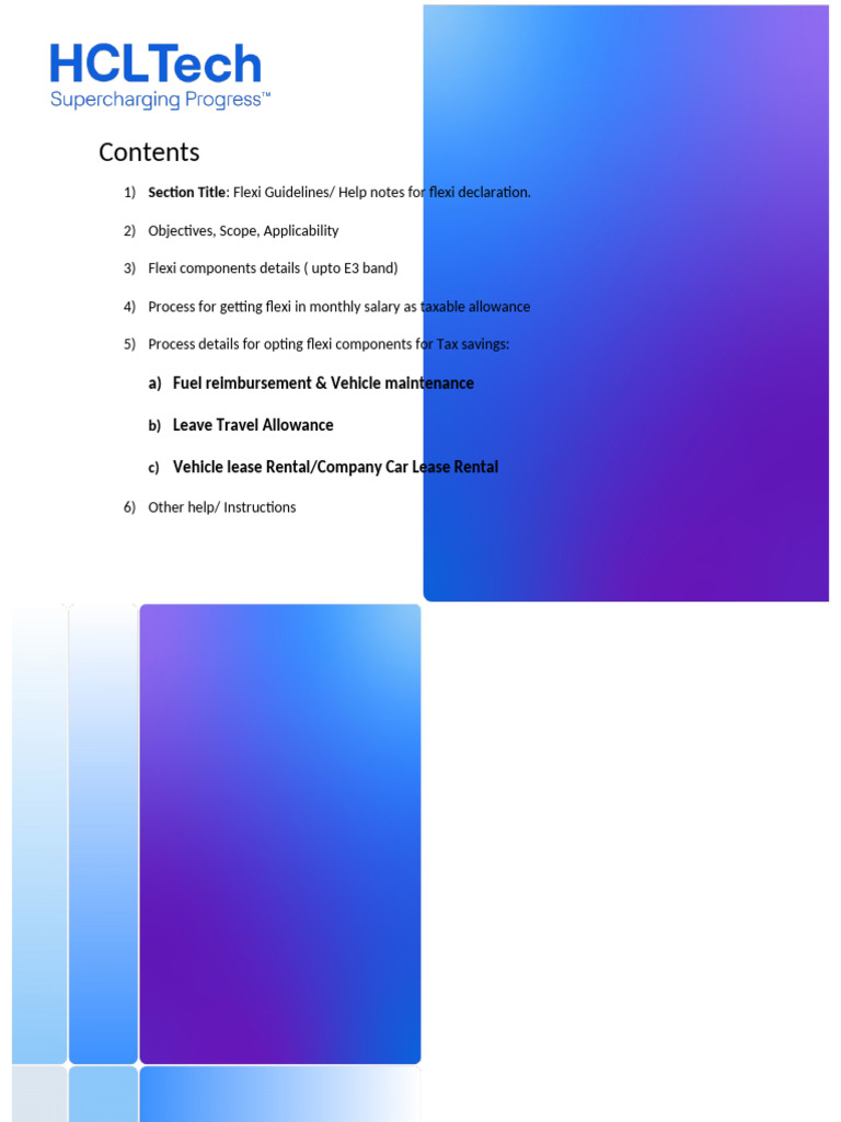 Flexi Basket Declaration Guide for HCL | PDF | Employee Benefits | Taxes
