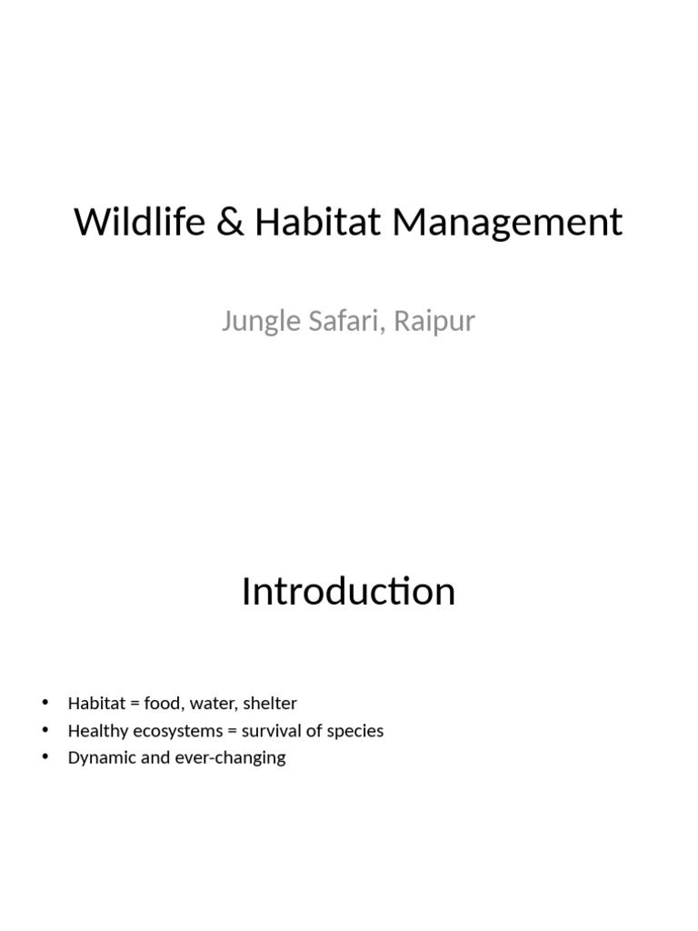 Wildlife Habitat Management Strategies | PDF