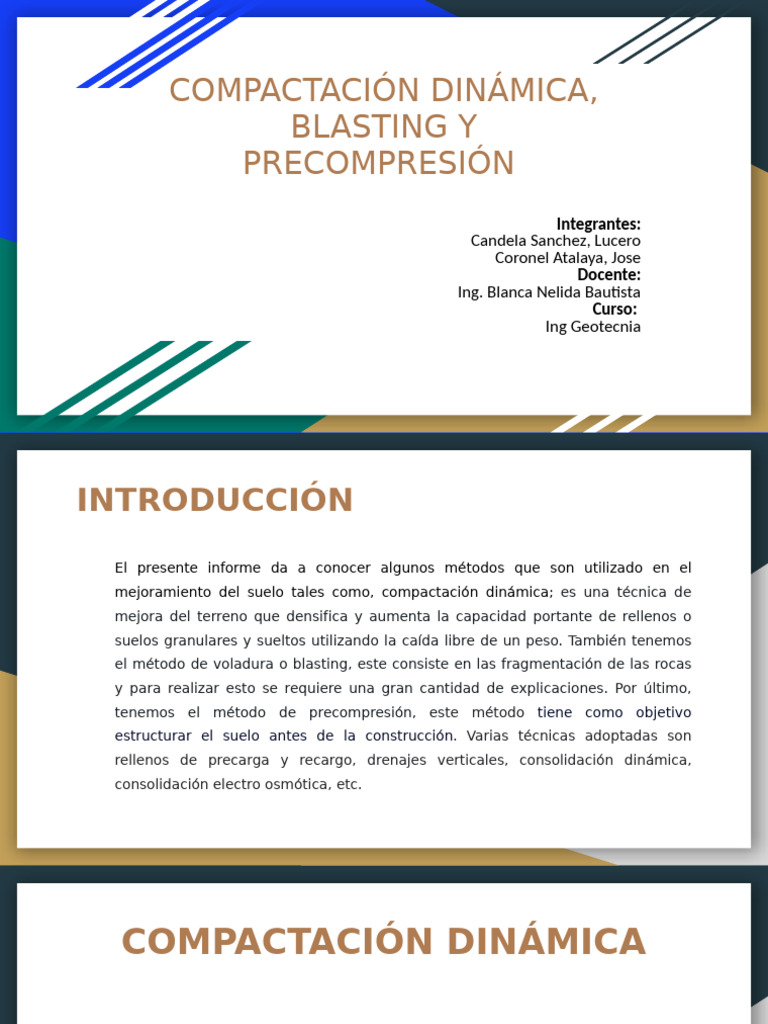 Métodos de Mejora de Suelos: Compactación, Blasting y Precompresión ...
