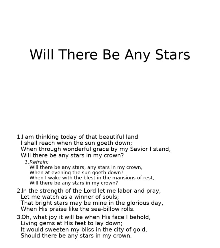 Will There Be Any Stars | PDF