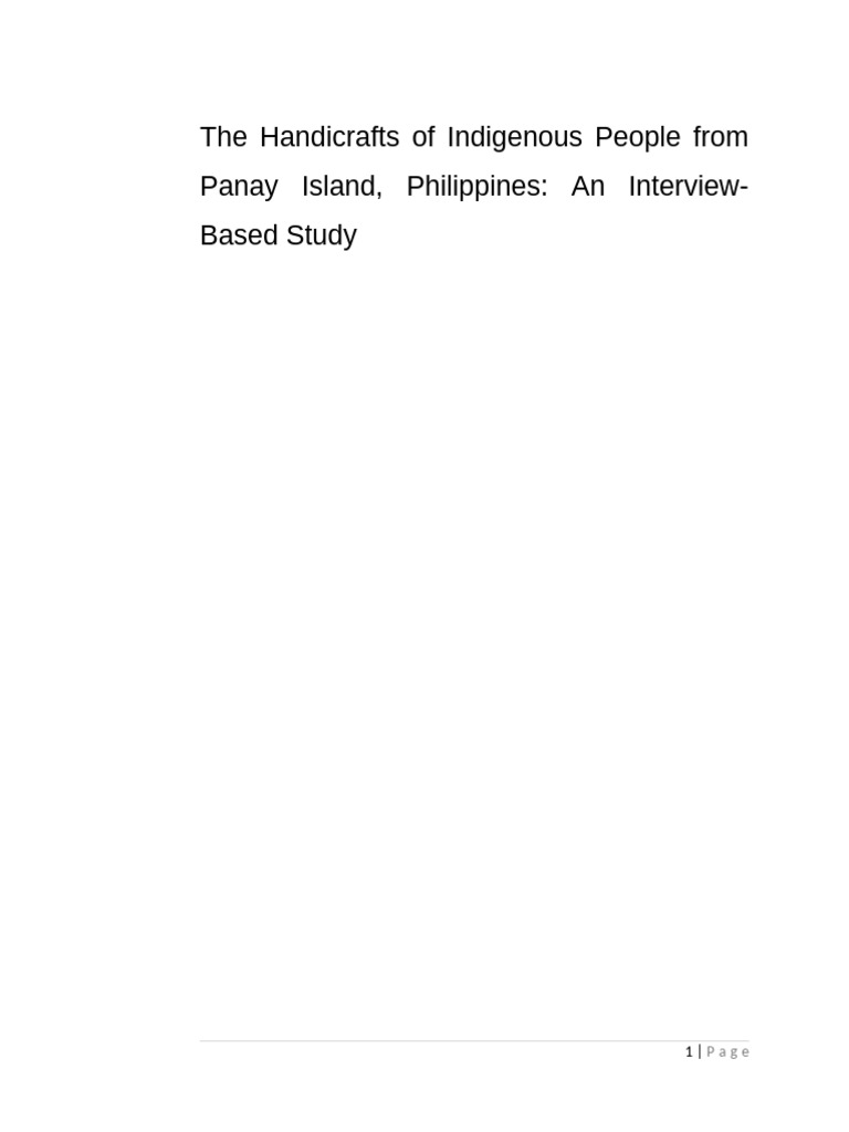 Panay Bukidnon Handicrafts Study | PDF | Crafts | Pottery
