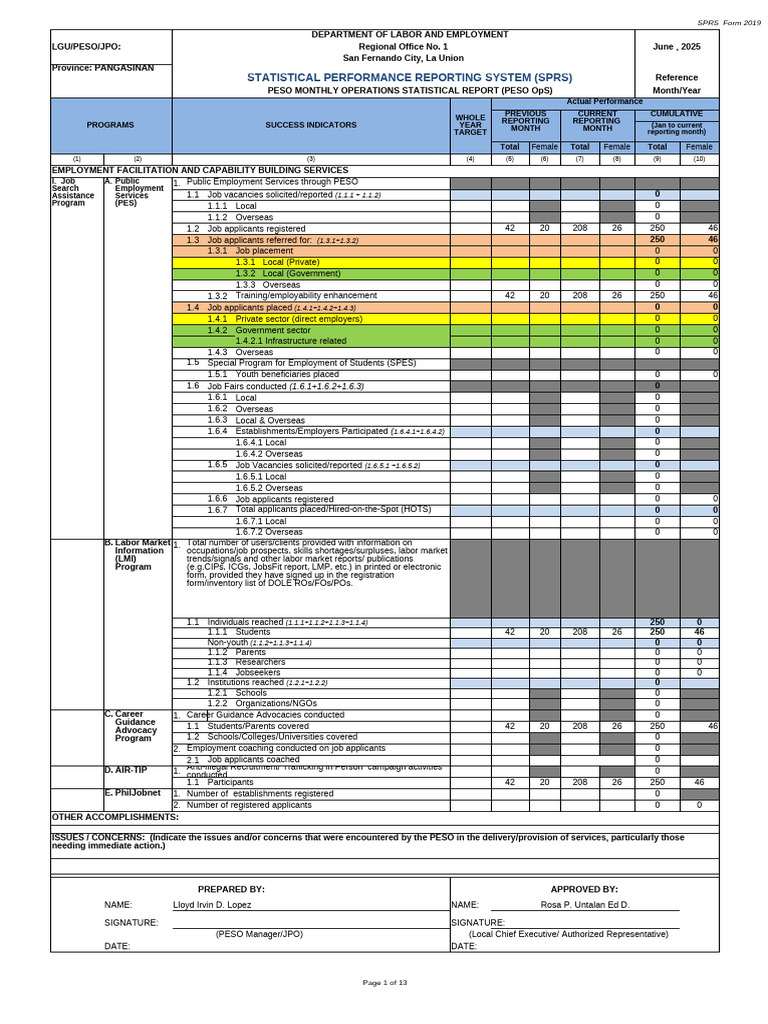 2025-SPRS-PESO-TEMPLATE | PDF | Economies | Labor