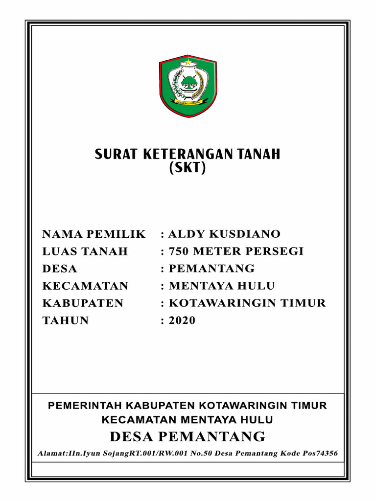 Sura T Keterangan T Anah (SKT) | PDF