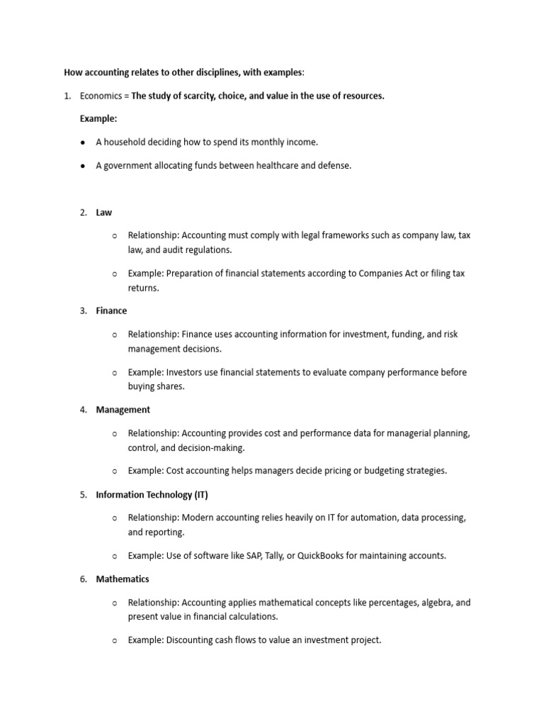 Accounting Wid Other Discipline | PDF
