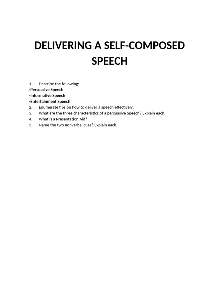 Guide to Delivering Effective Speeches | PDF