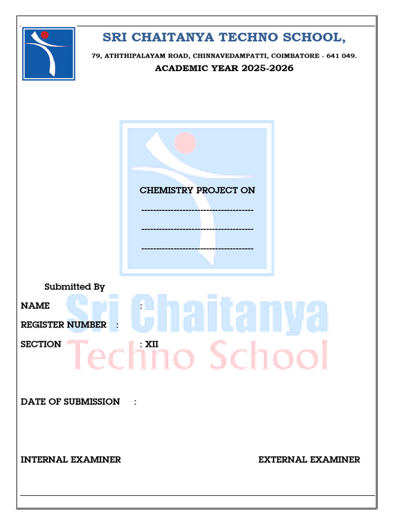 Front Page Certificate & Acknowledgement Chemistry 2025-2026 | PDF