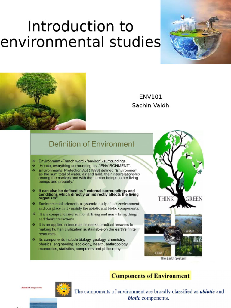 1. Introduction to Environmental Studies | PDF | Sustainable Development | Sustainability