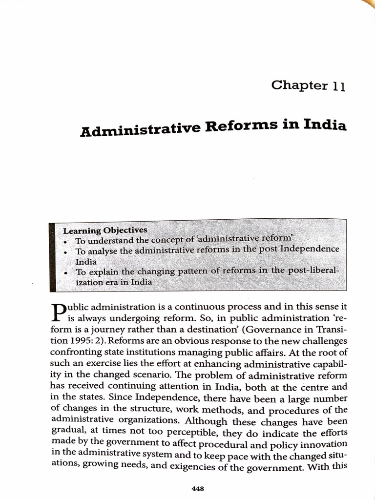Administrative Reforms in India | PDF