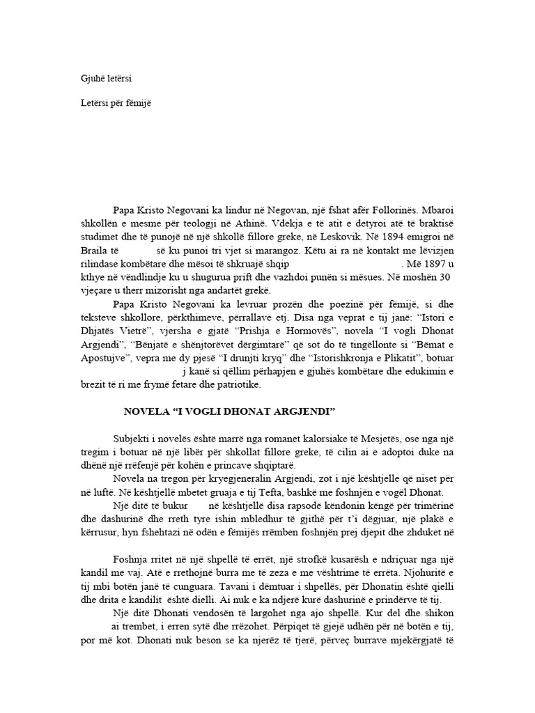 Papa Kristo Negovani - I Vogli Dhonat Argjendi | PDF