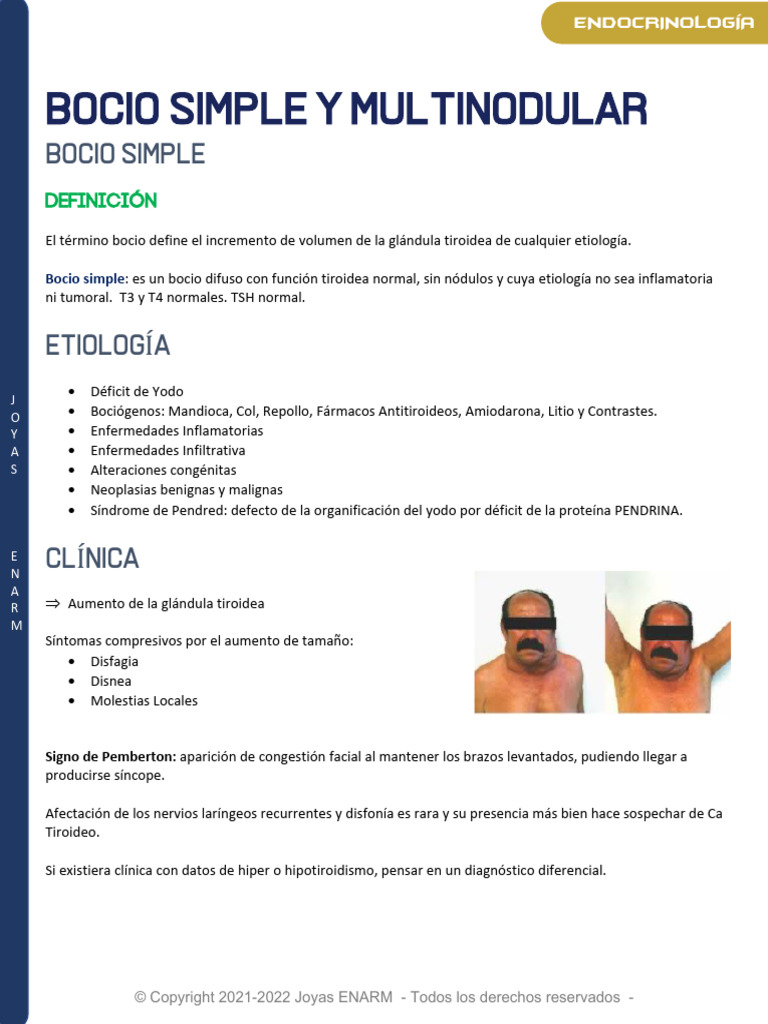 8 Bocio Simple y Multinodular | PDF | Tiroides | Enfermedades y ...